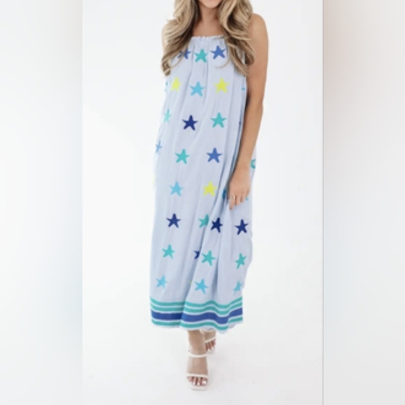 J Marie Dresses Nwt J Marie Ali Rae Embroidered Stars Midi Dress